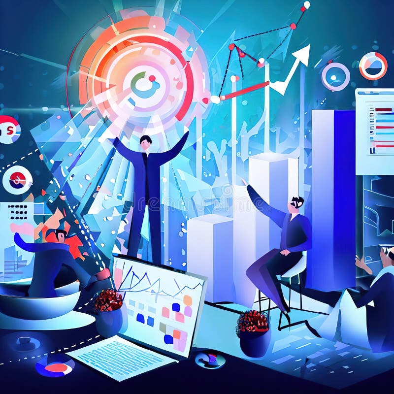 Develop Sales Plans and Achieve Sales Goals,illustration Style,big Data ...