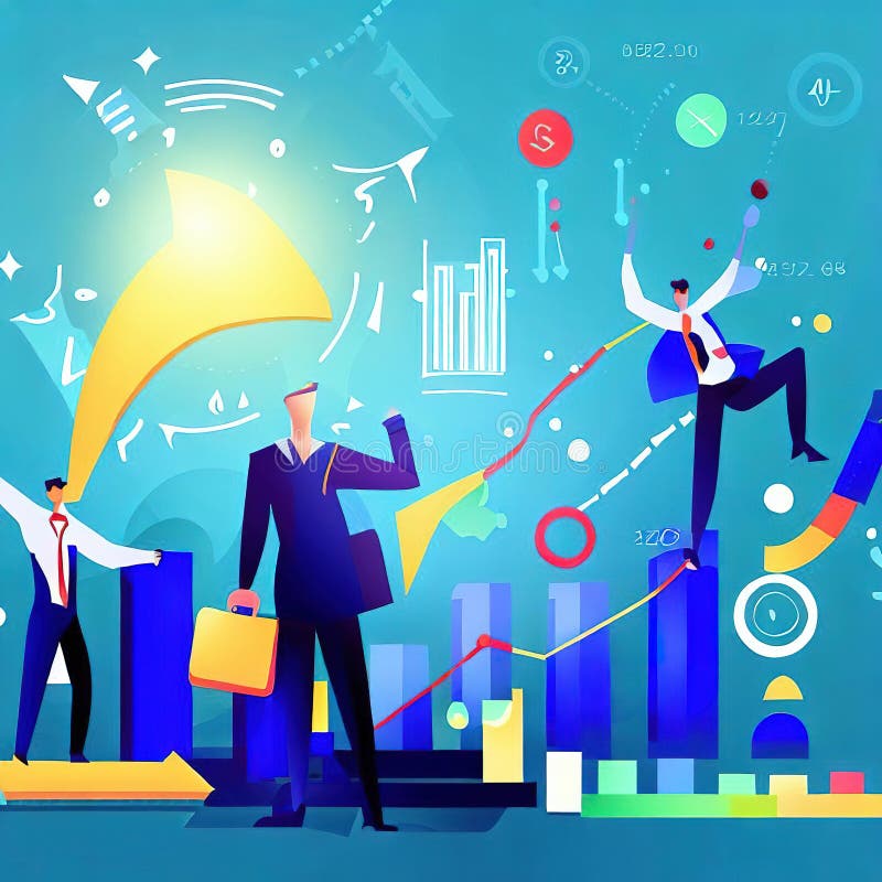 Develop Sales Plans and Achieve Sales Goals,illustration Style,big Data ...