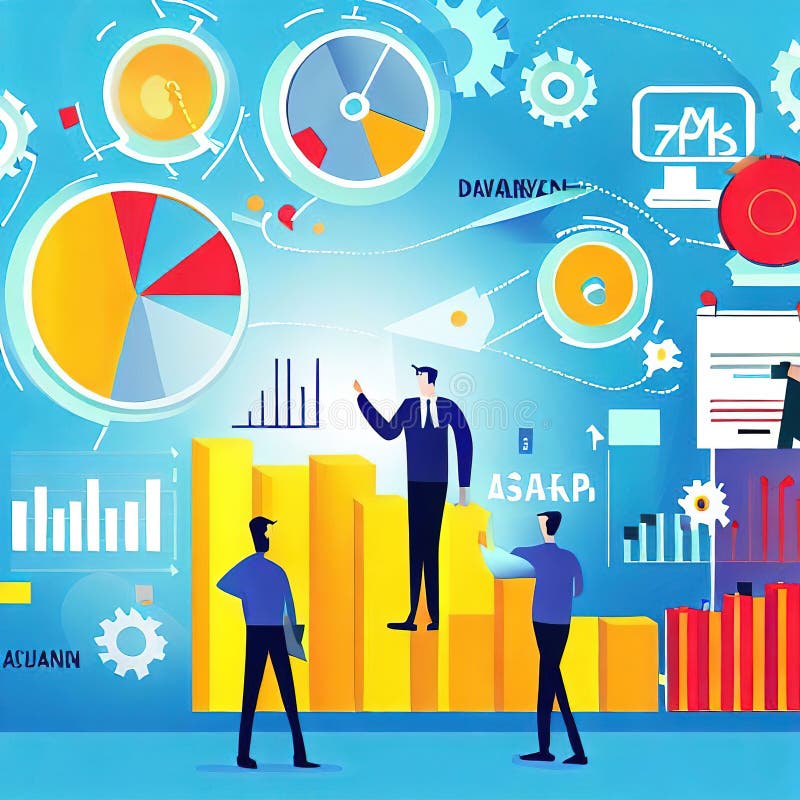 Develop Sales Plans and Achieve Sales Goals,illustration Style,big Data ...