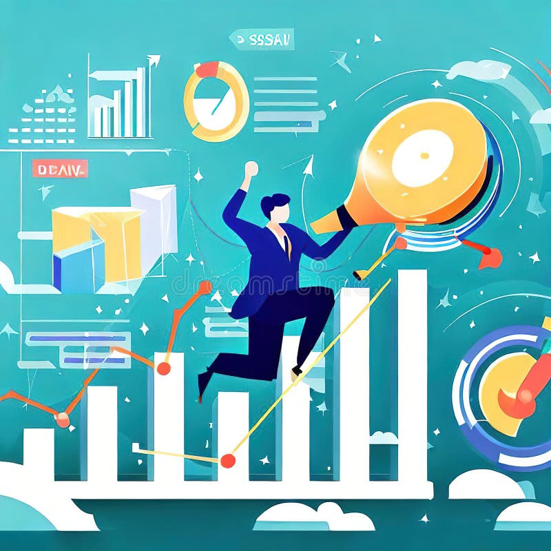 Develop Sales Plans and Achieve Sales Goals,illustration Style,big Data ...