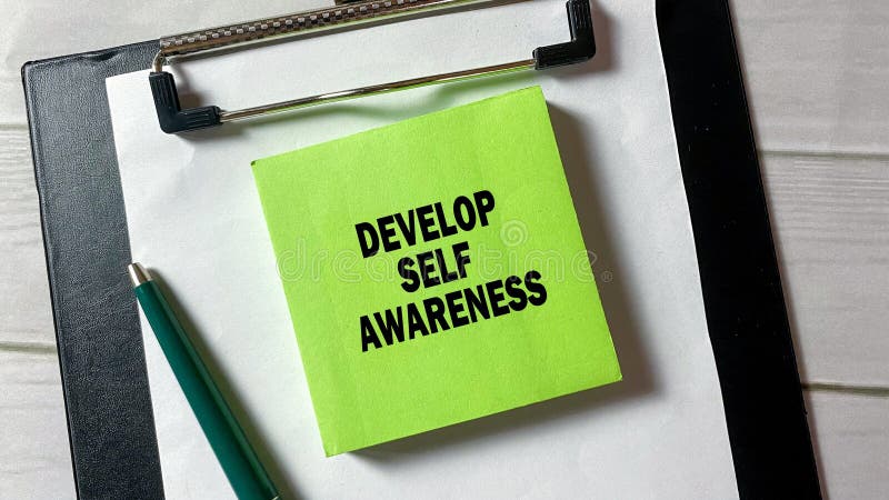 Develop Self Awareness Writing Concept Stock Photo - Image of banner ...