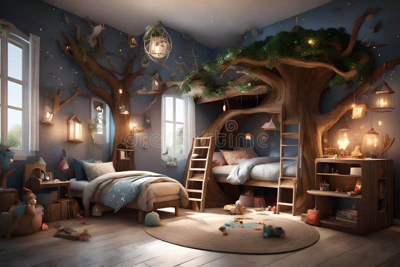 "Develop a Themed 3D Visualization of a Fantasy-inspired Kids Bedroom ...