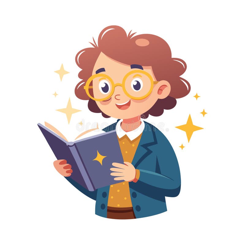 Develop a Whimsical Librarian Character Stock Vector - Illustration of ...