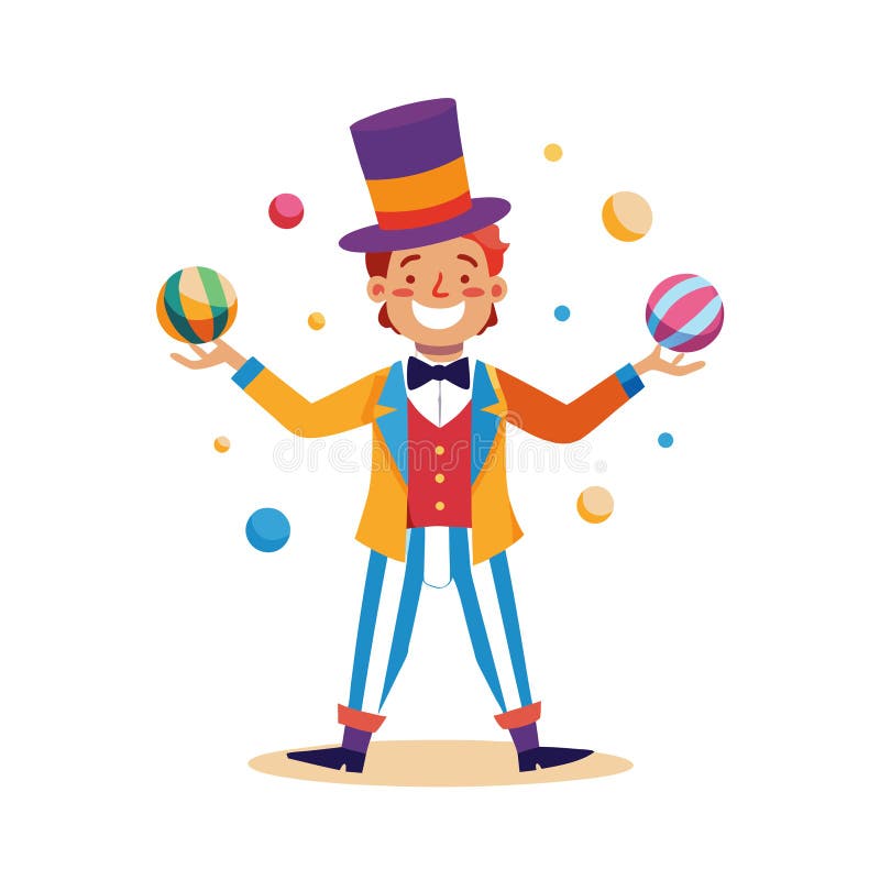 Develop a Whimsical Vintage Circus Performer Character Stock Vector ...
