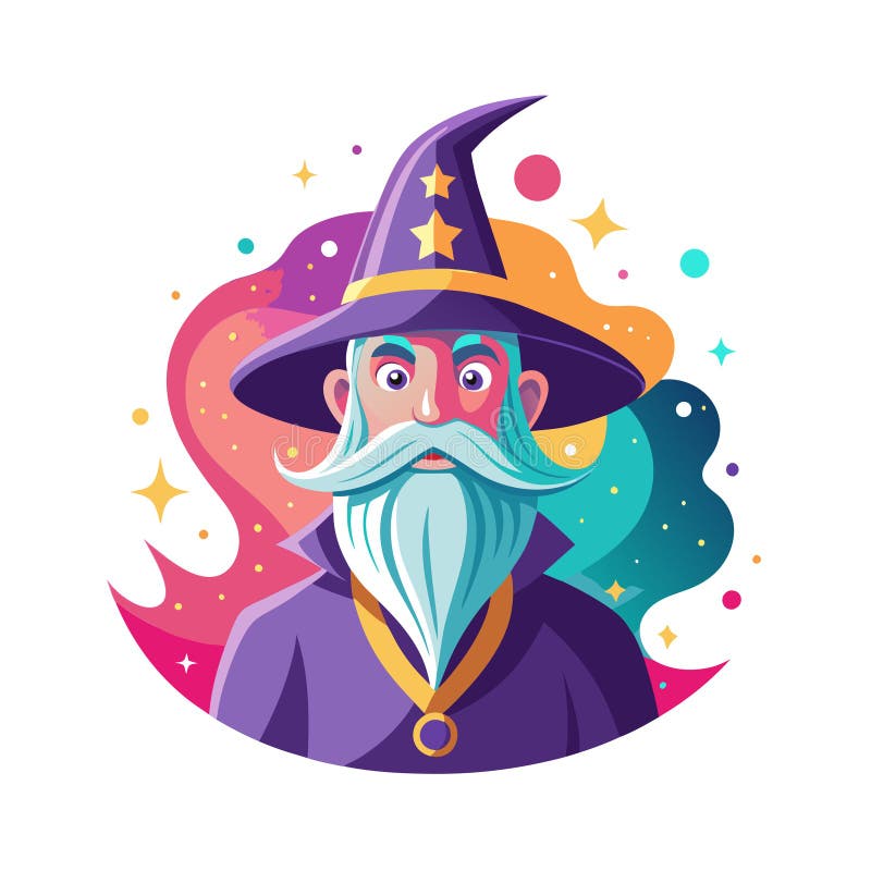 Develop a Whimsical Whiskers the Wizard Stock Vector - Illustration of ...