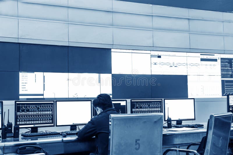 Inside the Railway Control Room Stock Photo - Image of modern, room ...