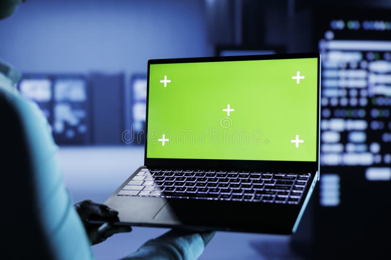 Developer Codes on Chrome Key Laptop Stock Photo - Image of device ...