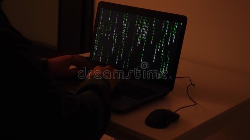 Dark Hacker Coding on a Computer with Code Rain Poping Up Stock Video - Video of coding, binary ...