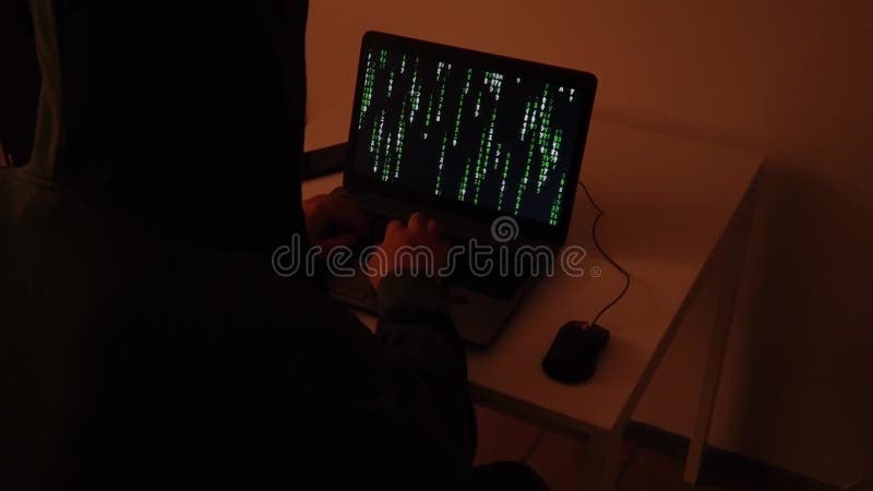 Hacker Coding Interrupted by a Code Rain Stock Footage - Video of code ...