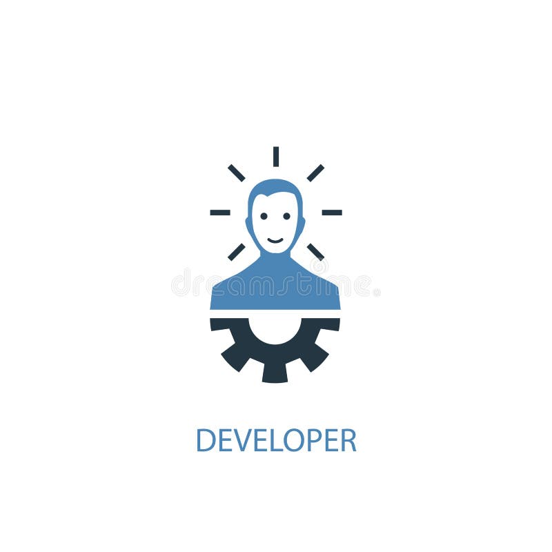 Developer Concept 2 Colored Icon. Simple Stock Vector - Illustration of ...