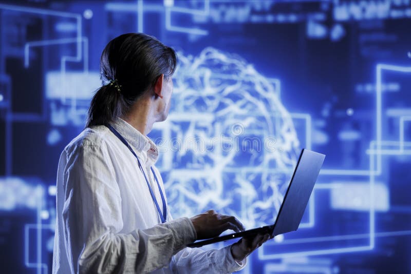 Developer Does AI Systems Checkup Stock Photo - Image of technology ...