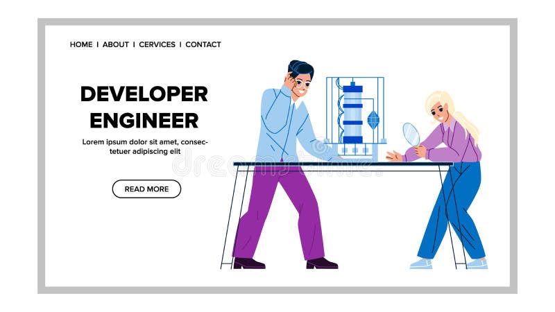 Developer Engineer Developing Equipment Vector Stock Vector ...