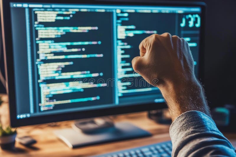 A Developer Expresses Joy after Successfully Solving a Tough Bug ...