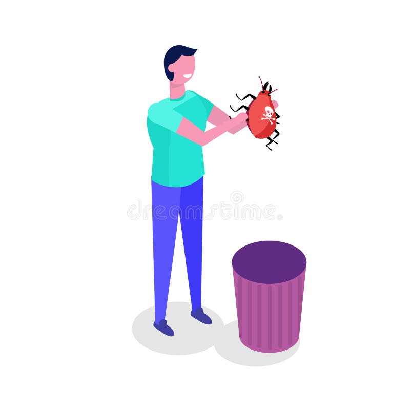 Developer Fixing Bug. Vector Character Stock Vector - Illustration of ... Developer Fixing Bug. Vector Character Stock Vector - Illustration of ...