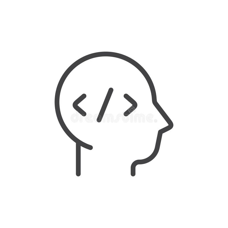 Developer Icon Thin Outline Art Symbol Stock Illustration ...
