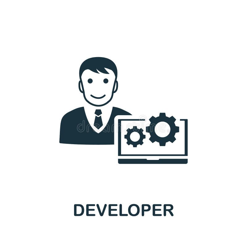 Developer Icon. Simple Element from Agile Method Collection. Filled ...