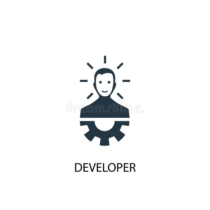 Developer Icon in Trendy Design Style. Developer Icon Isolated on White ...