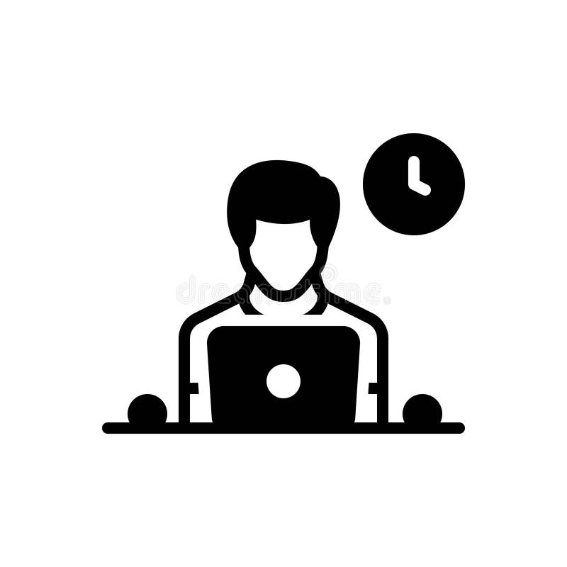 Black Solid Icon for Developer, Working and Software Stock Illustration ...