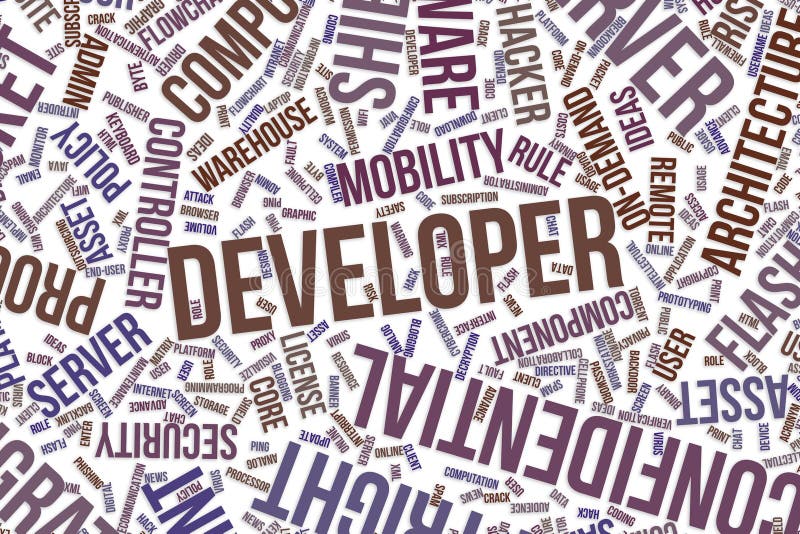 Developer, Conceptual Word Cloud for Business, Information Technology ...