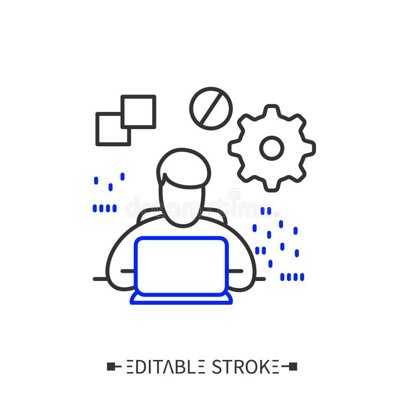 Developer Line Concept. Simple Line Icon Stock Vector - Illustration of ... Developer Line Concept. Simple Line Icon Stock Vector - Illustration of ...