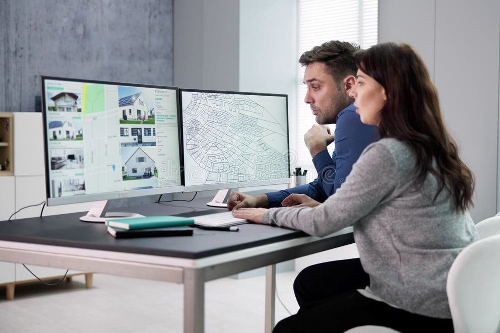 Developer Looking at Land Plot Map Stock Photo - Image of architect ...