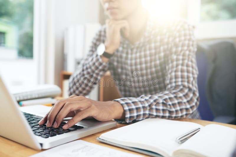 Developer Looking at Programming Code Stock Photo - Image of male ...