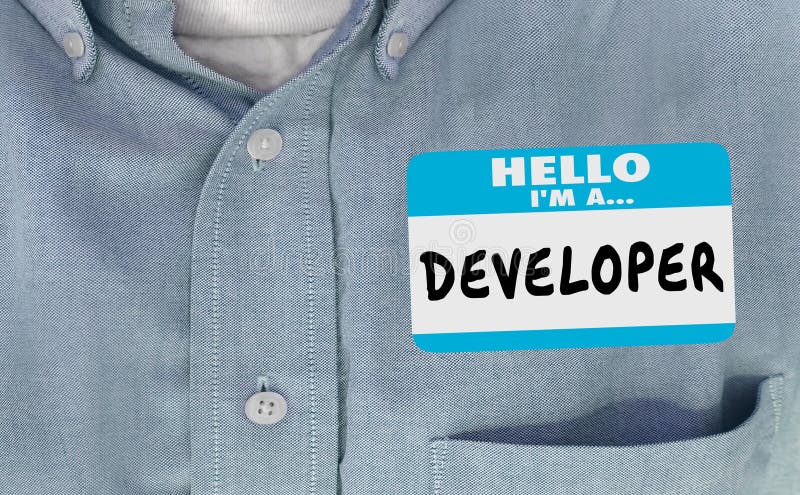 Developer Name Tag Sticker Shirt Word Stock Illustration - Illustration ...