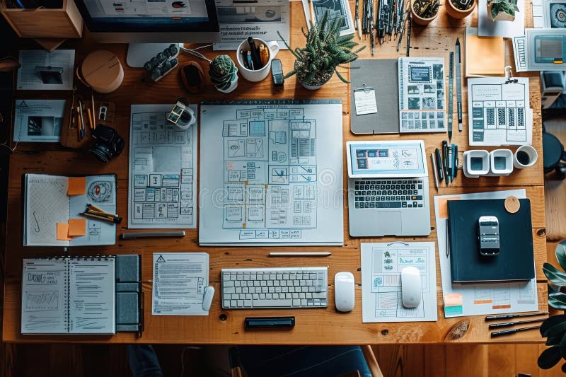 Developer Office Full of Algorithm and Workflow Documents. Ux Ui ...