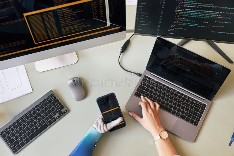 Developer with One Prosthetic Arm Stock Image - Image of artificial ...