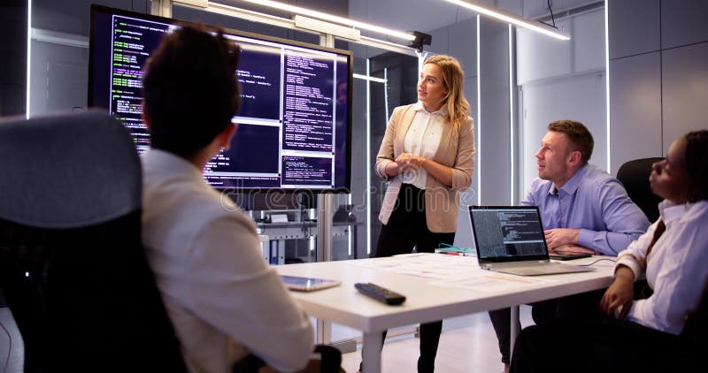 Financial Dashboard Analysis at Meeting Stock Photo - Image of monitor, night: 295945588