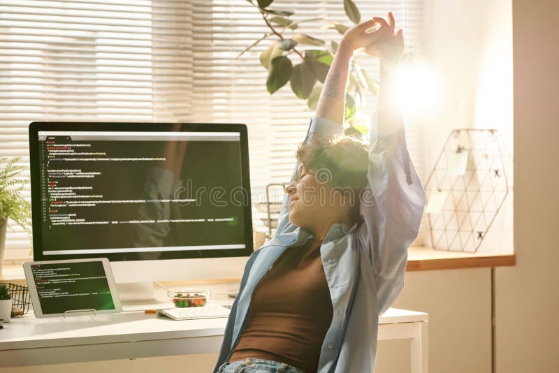 Young Developer Sitting at His Workplace Stock Image - Image of ...