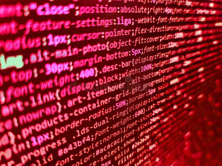 Developer Software Programming Code. Screenshot with Random Parts of ...