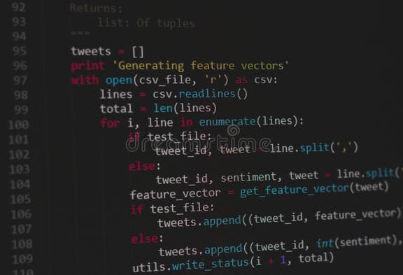 Developer Software Source Code on Monitor Screen. Writing Script of ...