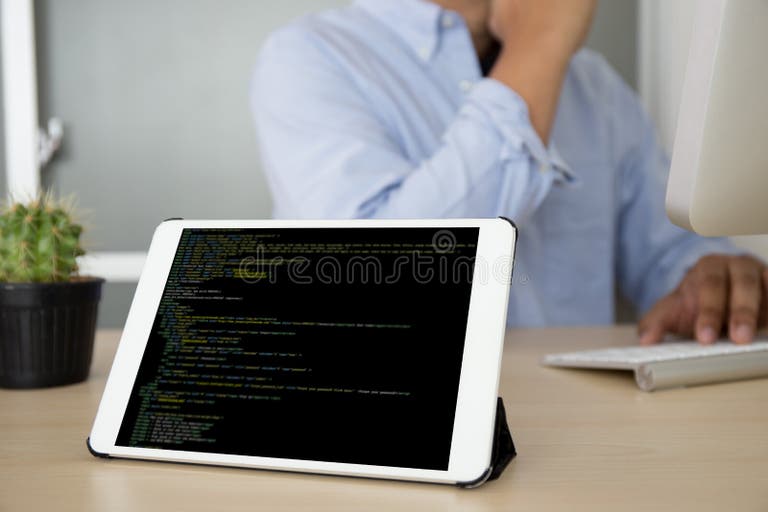 Developer Team Working Laptop Computer Mobile Application Softwareand ...