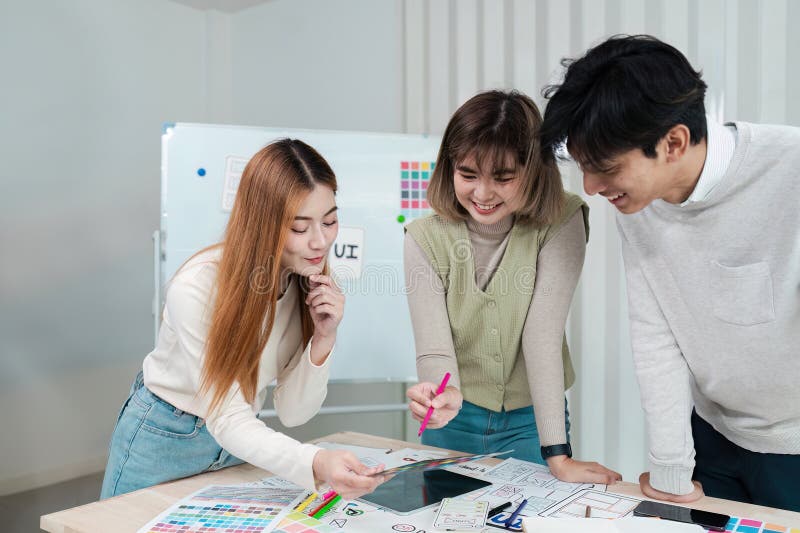 Developer and Ui Designer Brainstorming about Mobile App Interface ...