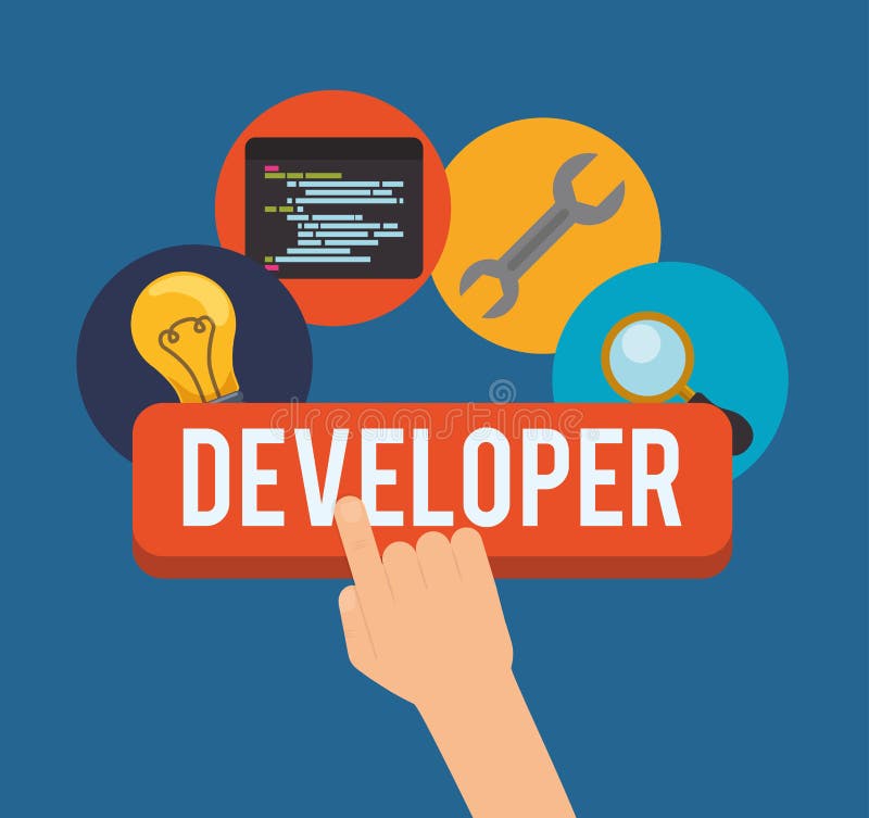 Developer Web Responsive Design Stock Vector - Illustration of sign ...
