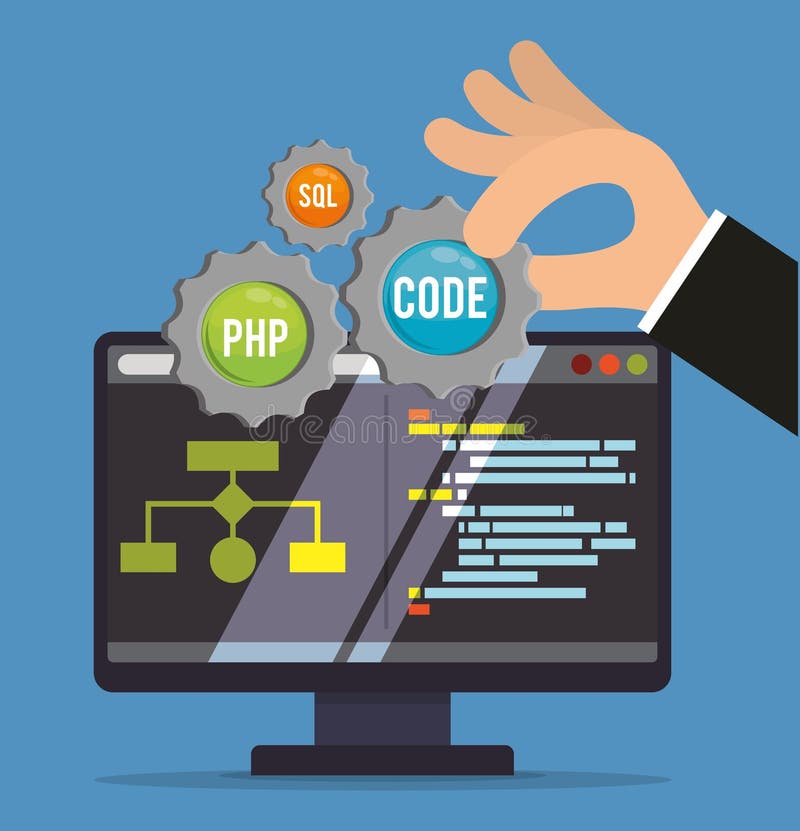 Programming Coding Computer Gears Stock Illustrations – 440 Programming ...
