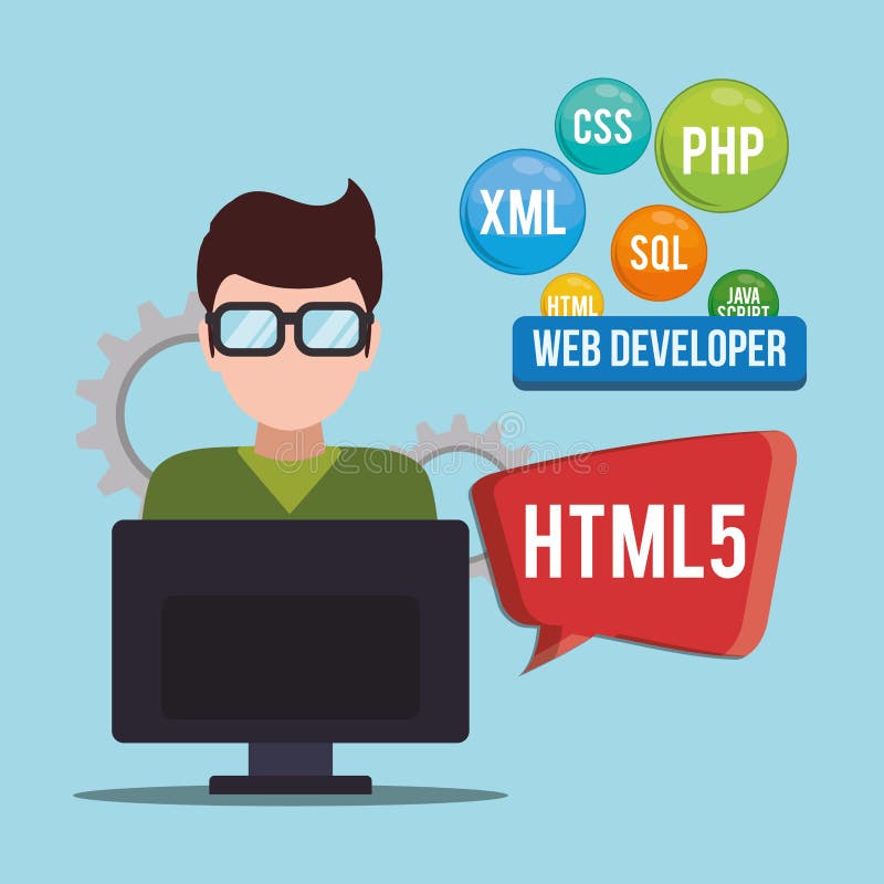 Developer Web Responsive Design Stock Vector - Illustration of ...