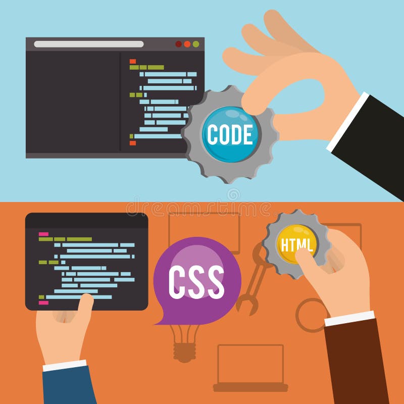 Developer Web Responsive Design Stock Vector - Illustration of ...