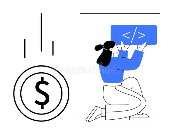 Developer Working on Code with Focus on Financial Growth and Technology ...