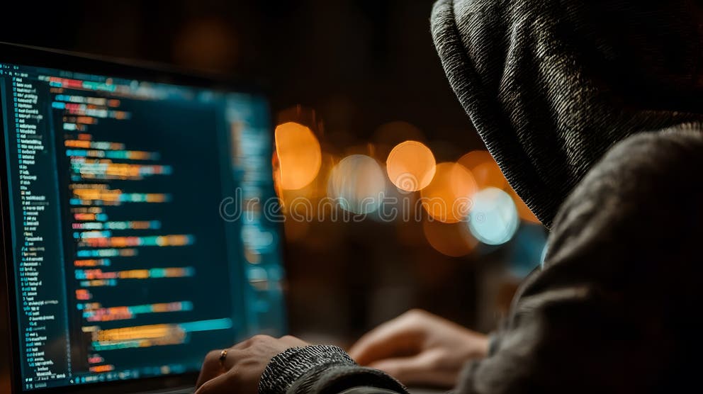 Developer Working Late at Computer Desk,Team of Software Engineers ...