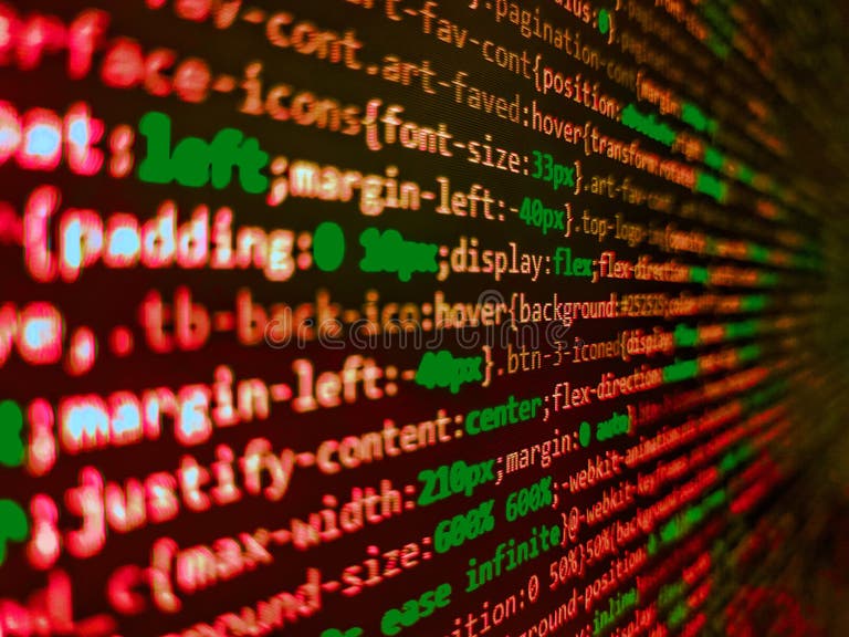 Developer Working on Program Codes in Office. Background of Software ...
