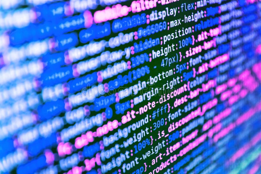 Developer Working on Program Codes in Office. Internet Connection ...