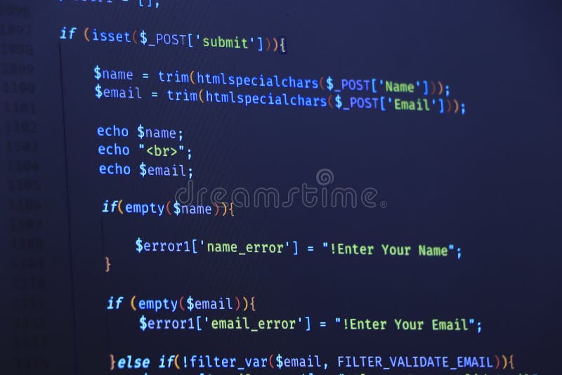 Software Source Code Programming Code Programming Code On Computer Screen Developer Working