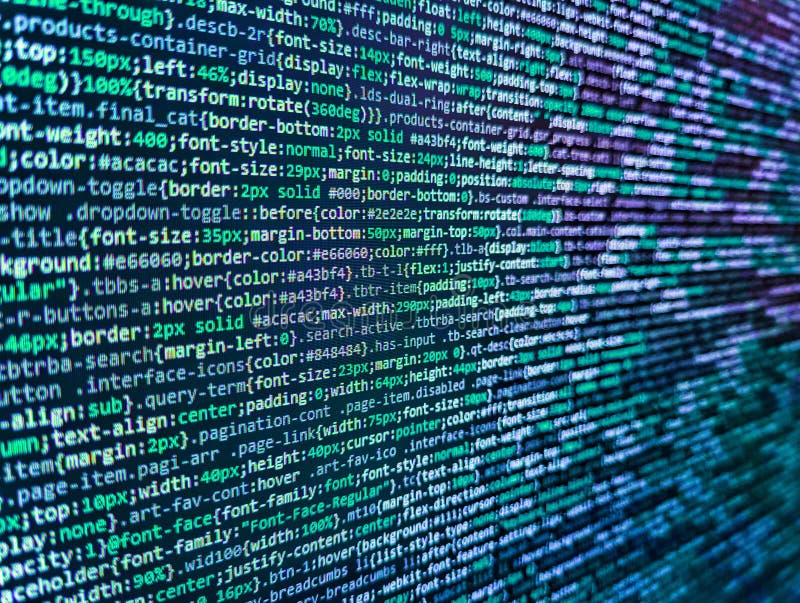 Developer Working On Software Codes In Office Web Developer Html Code With Css On Screen Stock