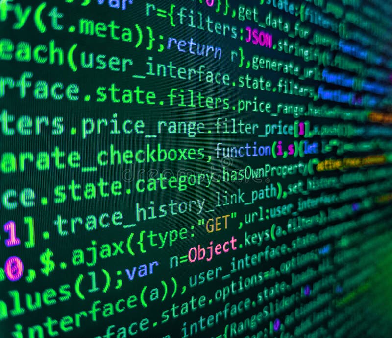 Developer Working On Source Codes On Computer At Office Coding Programmer Abstract Background