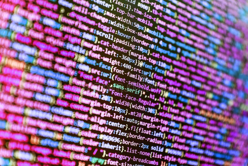 Developer Working On Source Codes On Computer At Office Data Encryption Security Code On A