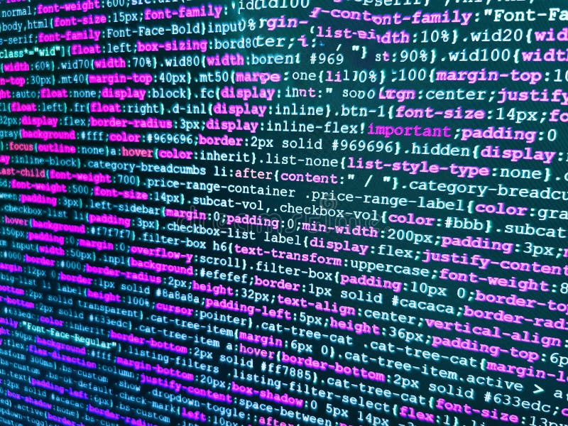 Closeup Of Java Script Css And Html Code Stock Image Image Of
