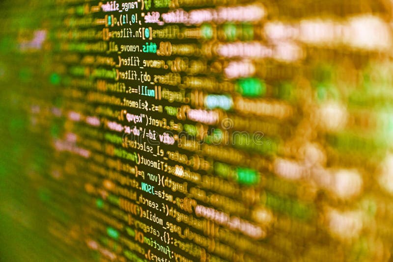 Developer Working on Source Codes on Computer at Office. Screen of Web ...