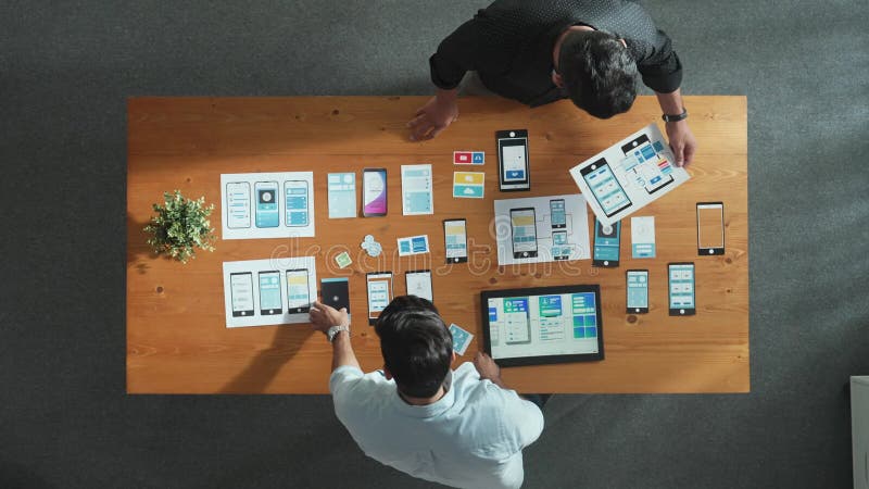 Developer Working on Ux Ui Design while Partner Working Together ...